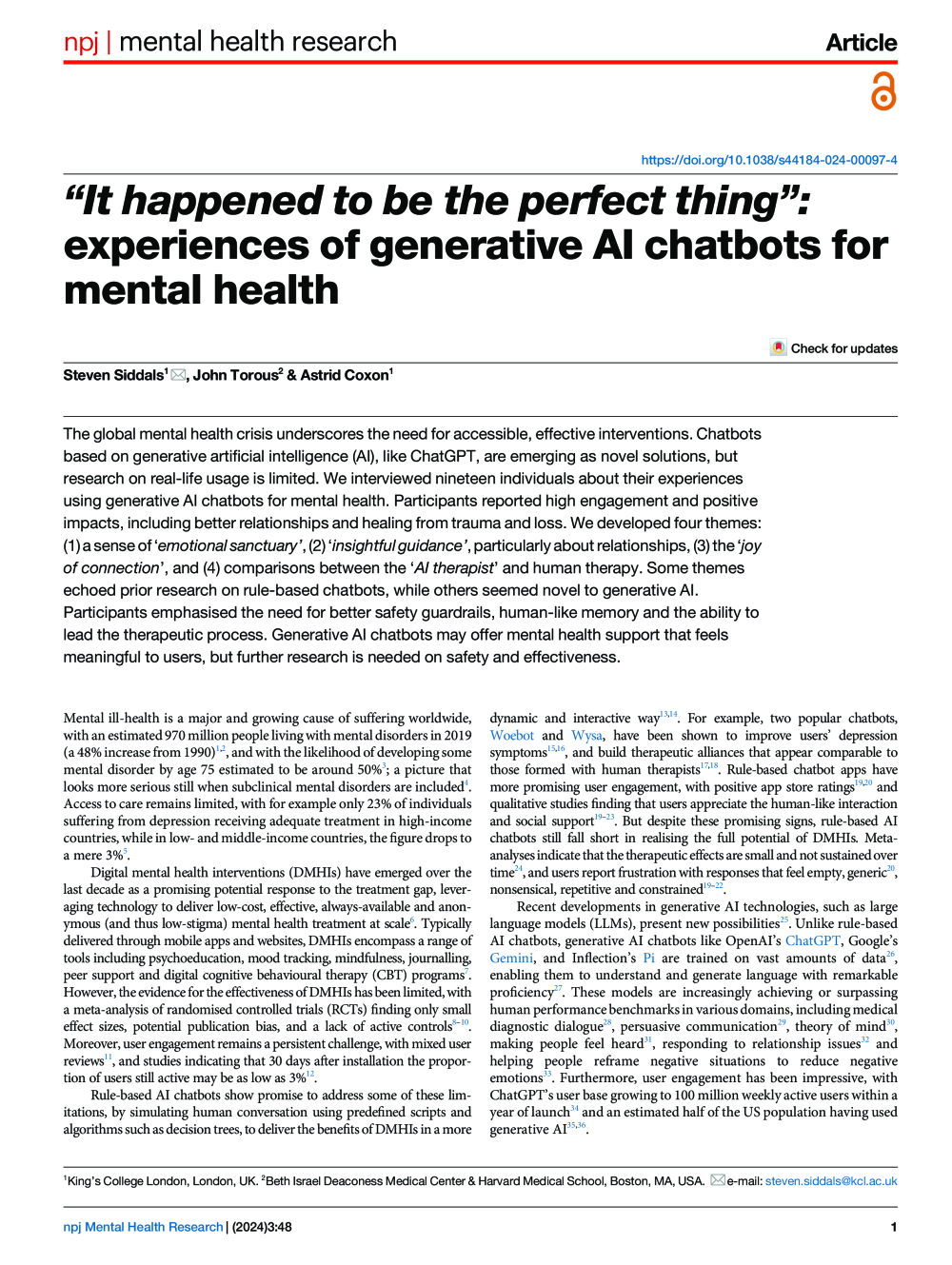 It happened to be the perfect thing: experiences of generative AI ...